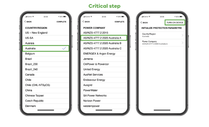 How to correctly configure inverter settings | solar.vic.gov.au