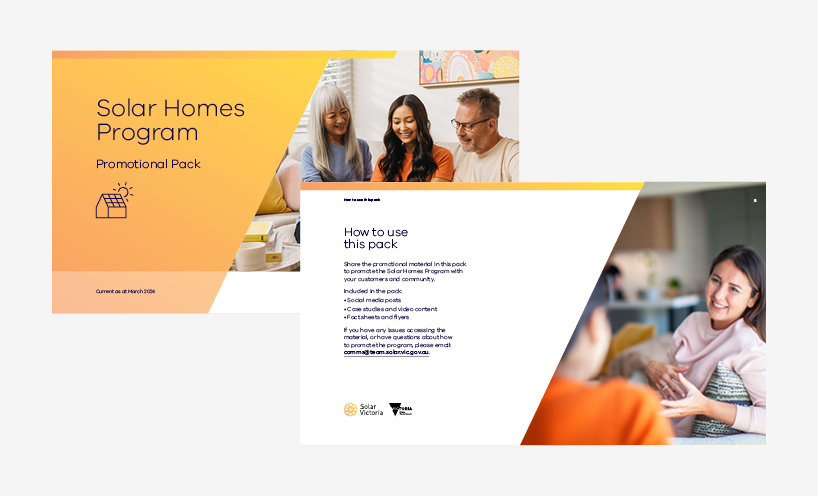 Solar Homes Program promotional resources | solar.vic.gov.au